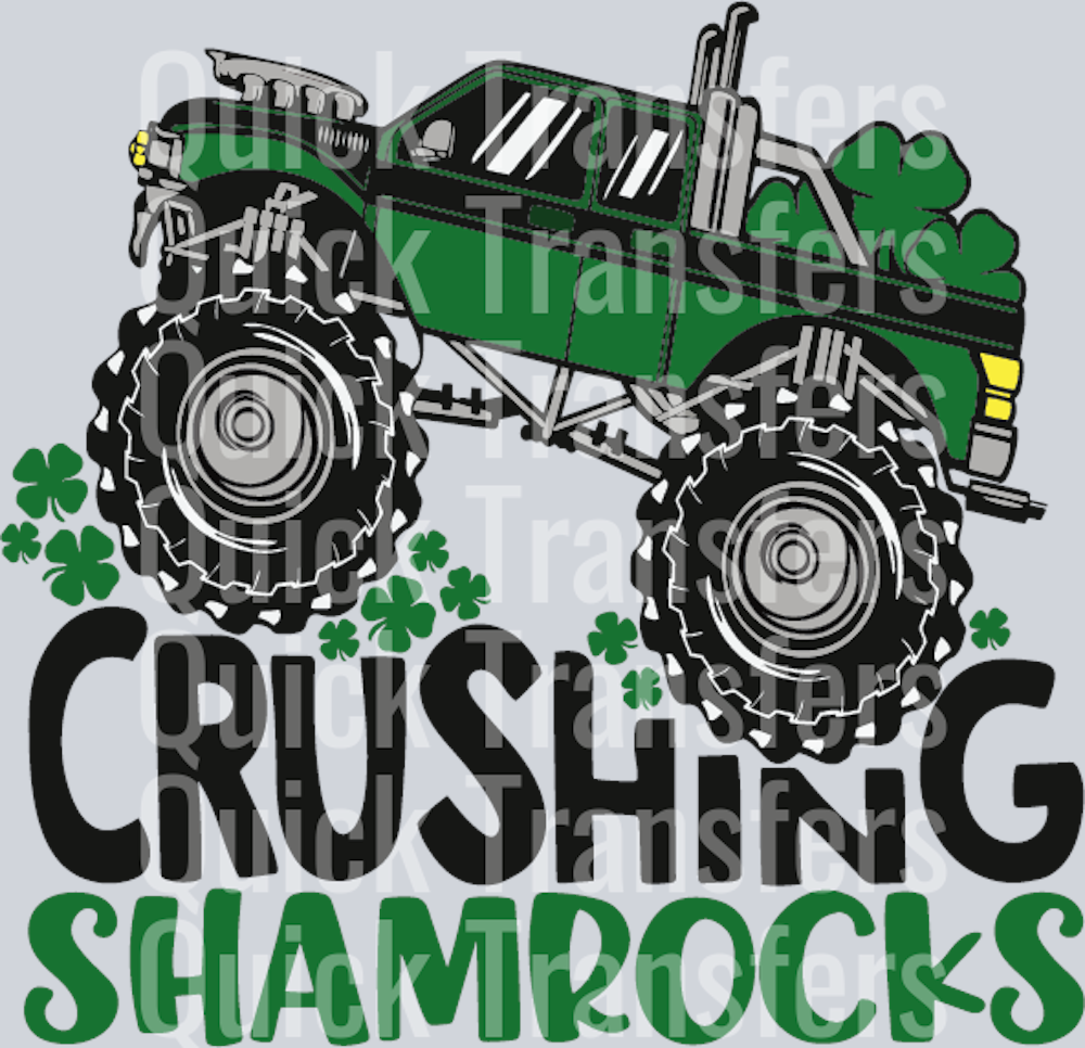 Crushing Shamrocks Monster Truck St Patricks Day - Ready To Press DTF ...