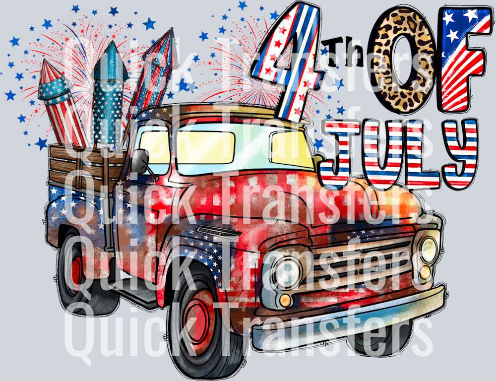 Patriotic Pickup Truck Design for Festive Celebrations – Quick Transfers