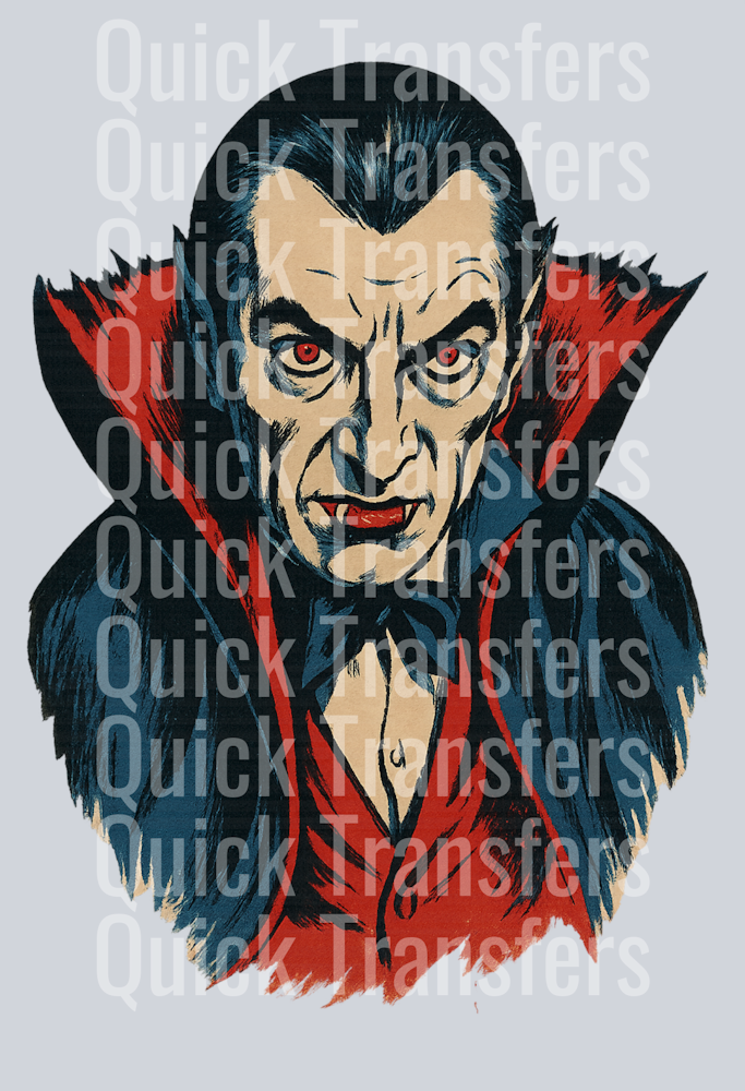 Classic Vampire Red Eyes High Collar Horror Transfer – Quick Transfers
