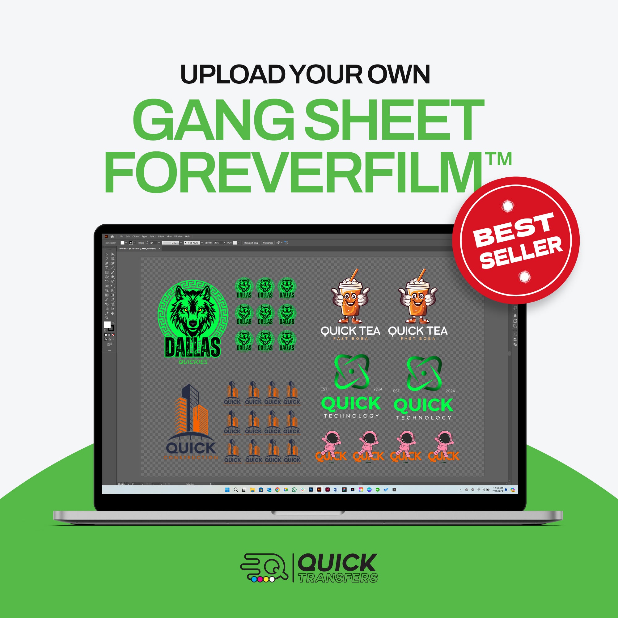 UV DTF Gang Sheet - Upload Your Own UV DTF Prints - Quick Transfers