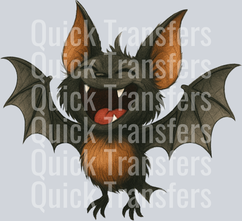 Adorable Spooky Bat With Spread Wings Halloween Transfer – Quick Transfers