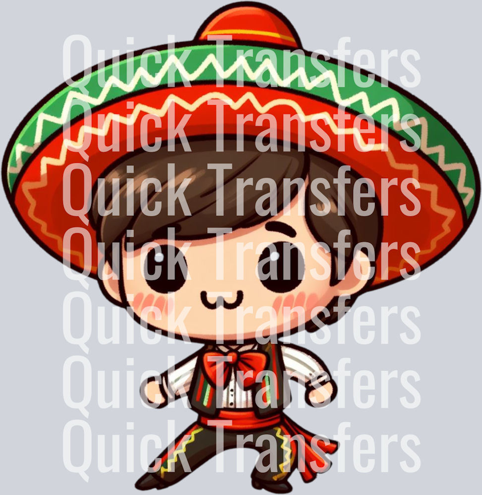 Charming Adorable Sombrero Boy Mexican Fiesta DTF Transfer – Quick ...