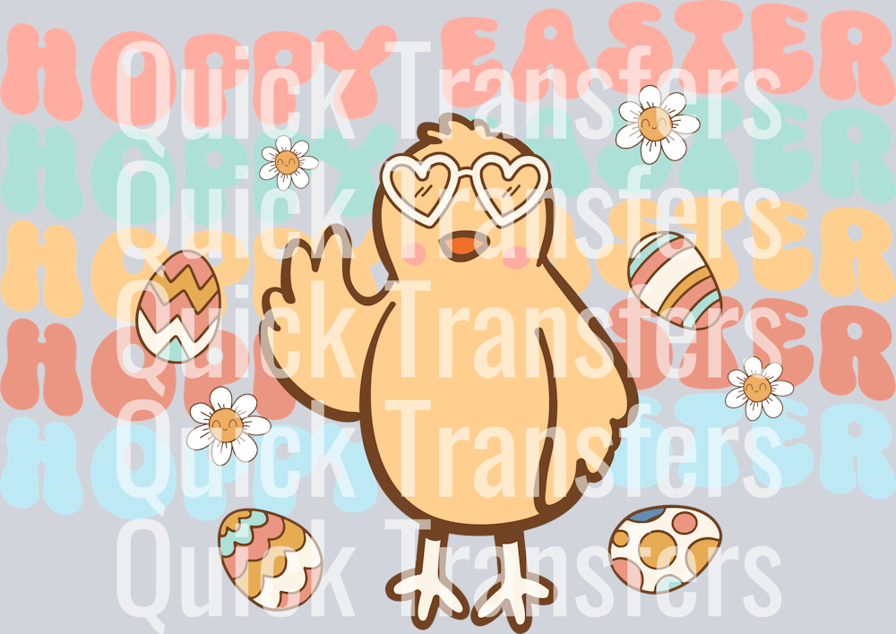 Hoppy Chick Design for Creative Apparel DTF Transfer – Quick Transfers