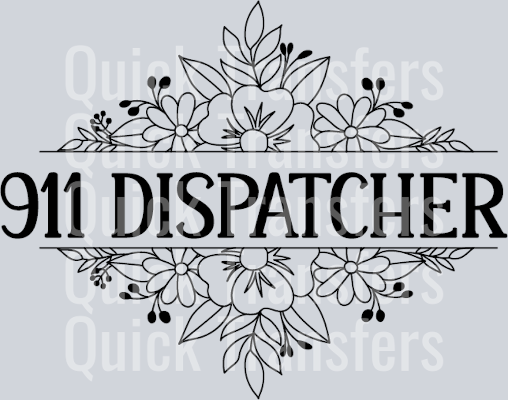 Premium Ready To Press 911 Dispatcher Floral Transfer – Quick Transfers