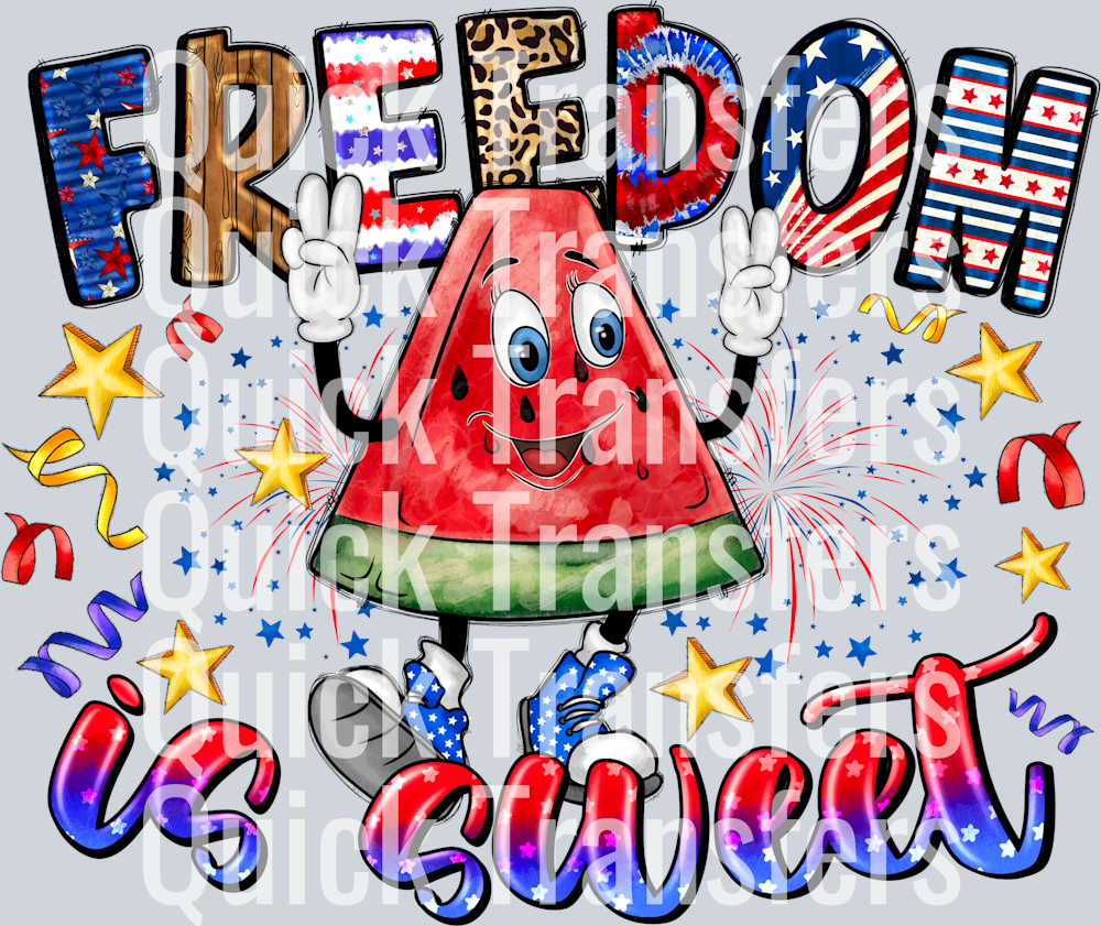 Freedom Is Sweet Design for Joyful Creations DTF Transfer – Quick Transfers