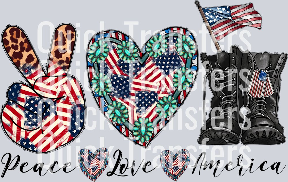 Peace Love And Unity Design - Ready To Press DTF Transfer – Quick Transfers