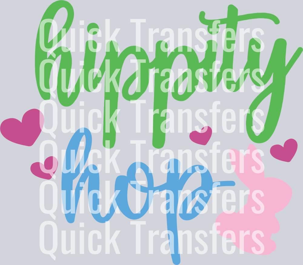 Hippity Hop Rabbit Design - Ready To Press DTF Transfer – Quick Transfers
