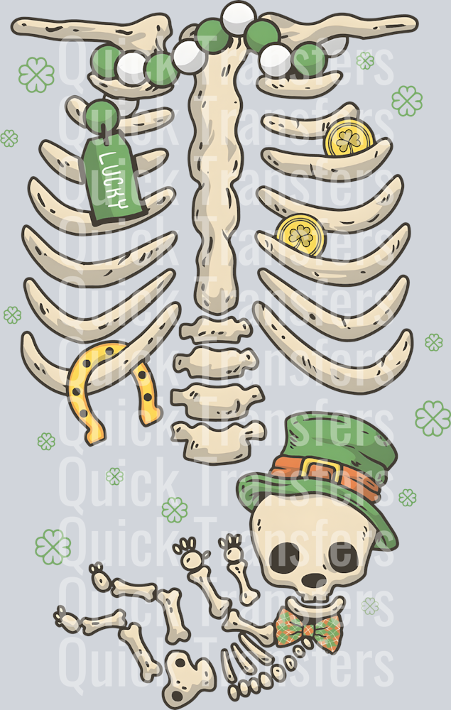 Charming Skeleton Baby Birth Announcement - Ready To Press DTF Transfe ...