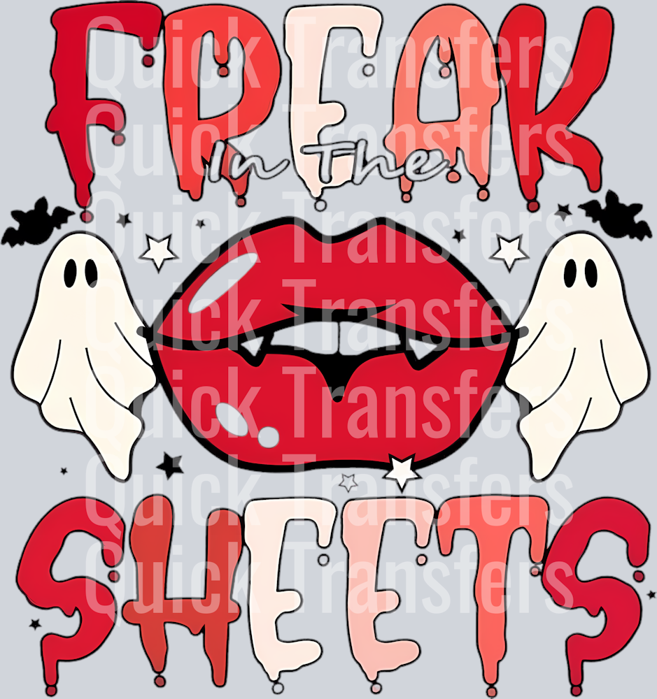 Freak In The Sheets Spooky Vampire Lips Ghosts Transfer – Quick Transfers
