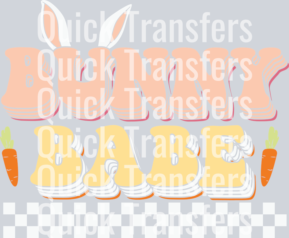 Charming Retro Bunny Design for Easter Fun DTF Transfer – Quick Transfers