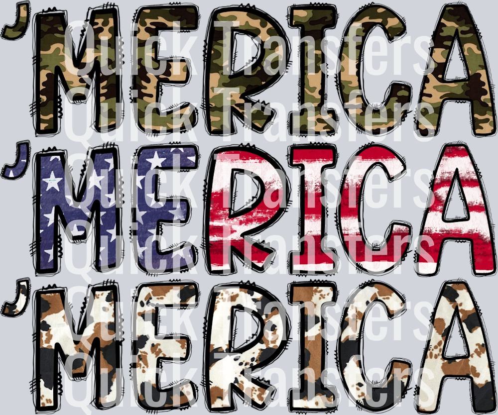 Merica Spirit Design - Ready To Press DTF Transfer Sheets – Quick Transfers