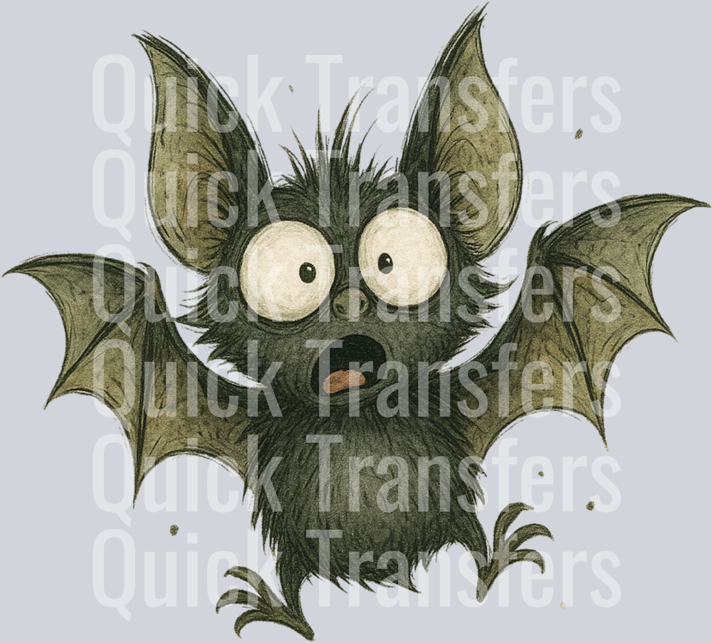 Cute Spooky Wide Eyed Bat Halloween Graphic Transfer – Quick Transfers